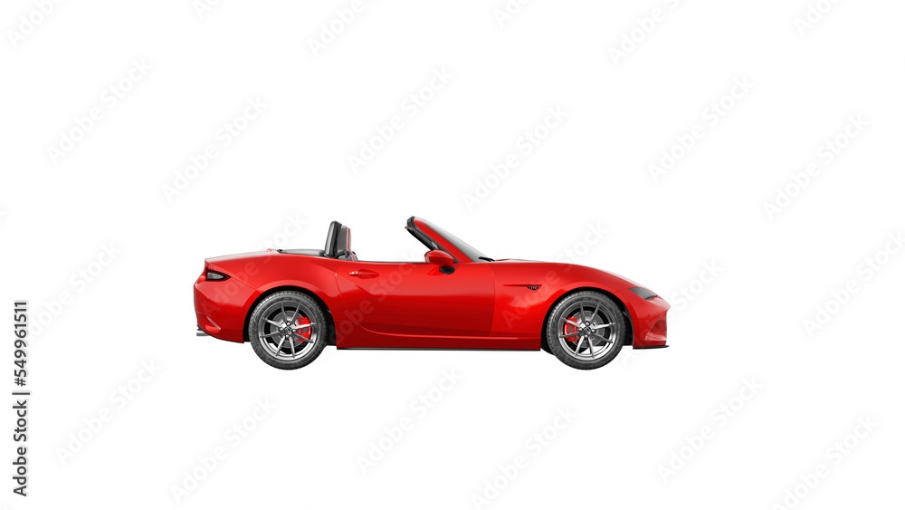 side view of RED car isolated on white, MAZDA MX5 png transparent ...