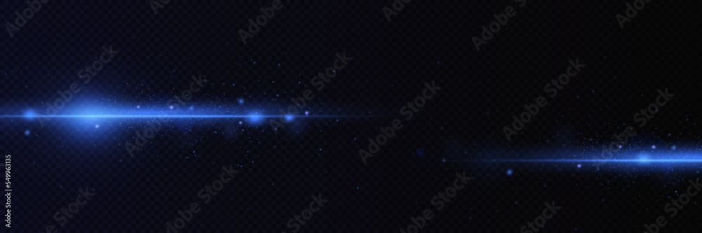 Motion light effect for banners. Blue lines. The effect of speed on a ...