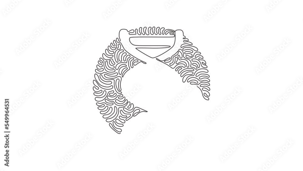 Self drawing animation of single line draw DNA icons. Life gene model ...