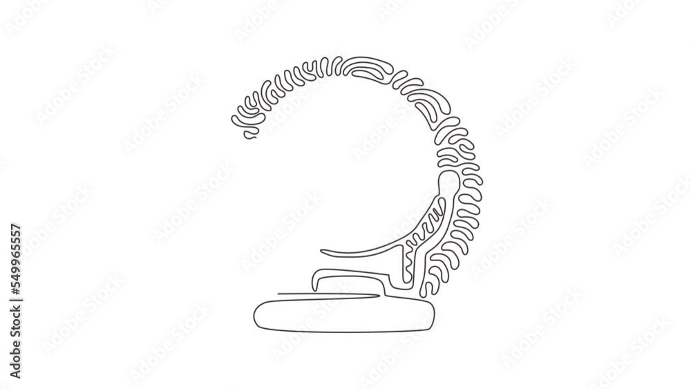 Self drawing animation of single one line draw red fire alarm system ...
