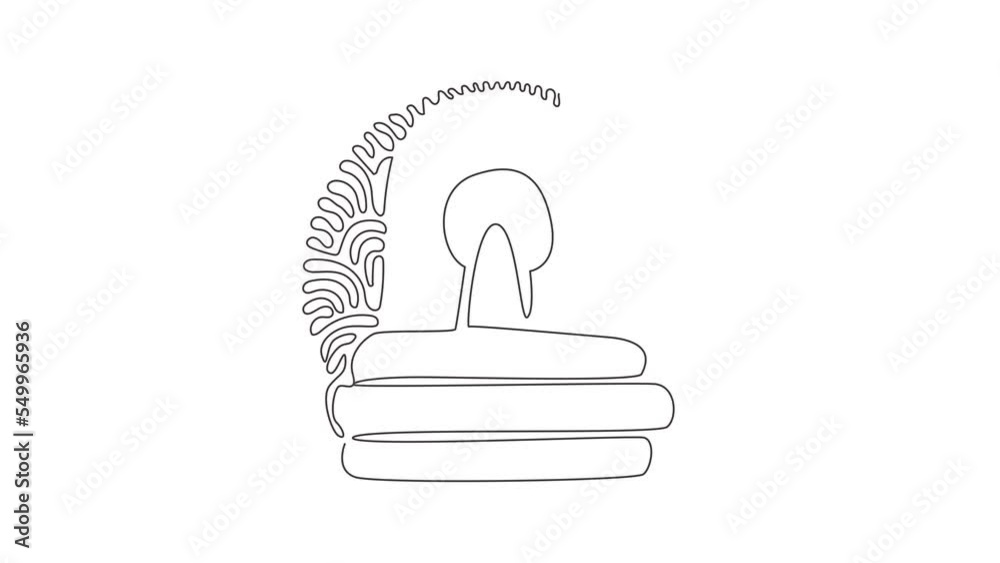 Animated self drawing of continuous line draw emergency siren icon ...