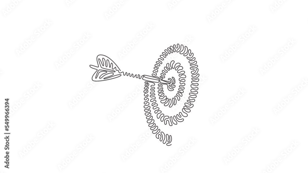 Animated self drawing of continuous one line draw darts arrows in ...