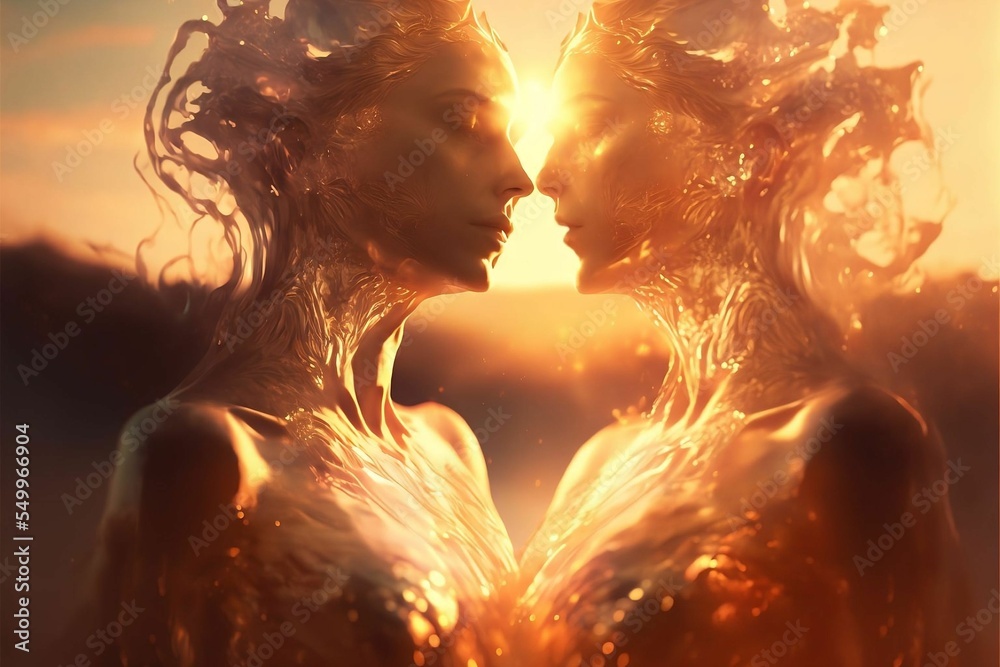 Abstract drawing of eternal love intertwined throughout the centuries ...