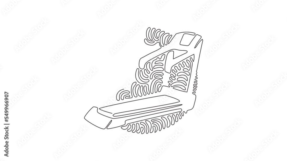 Self drawing animation of single line draw professional treadmill with ...