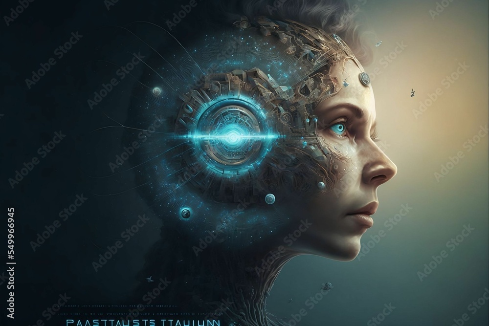 Abstract drawing of a beautiful woman's face showing the connections to ...