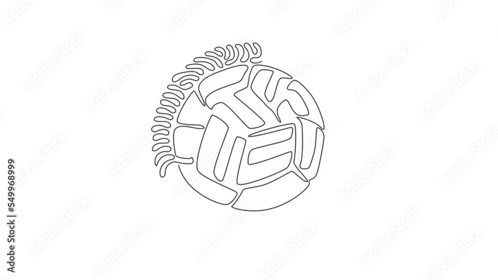 Self drawing animation of single line draw Sepak Takraw ball or rattan ...