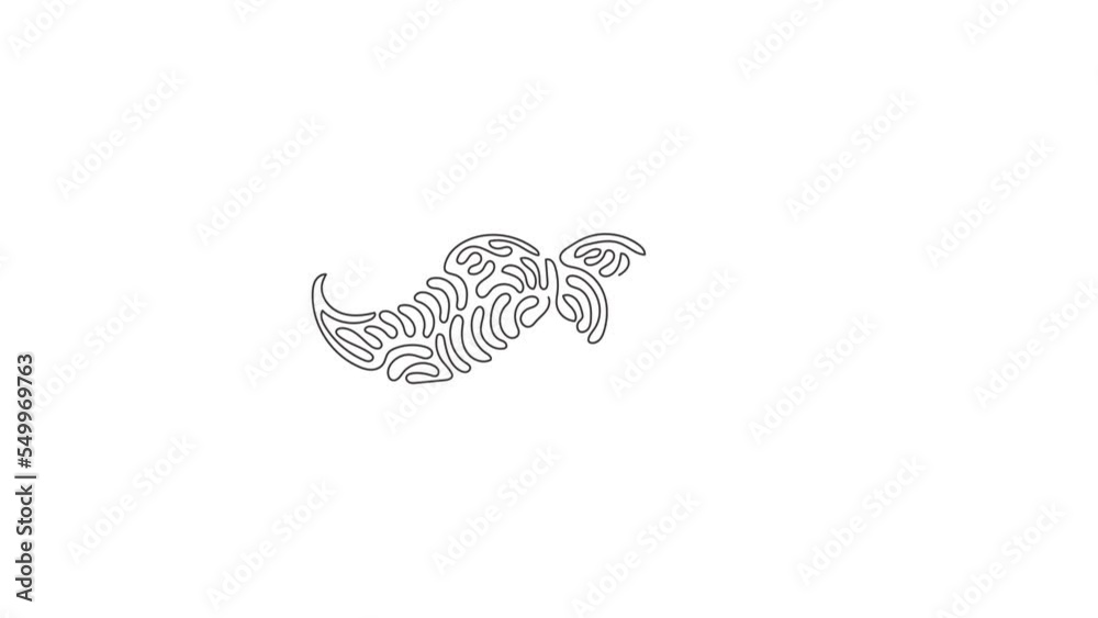 Self drawing animation of single one line draw old style mustaches ...