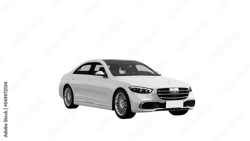 Mercedes Benz CLASS S 3d rendering of Mercedes Benz car on transparent ...
