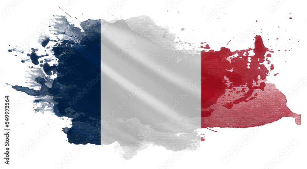 Illustrated flag of France. French flag on a transparent background ...