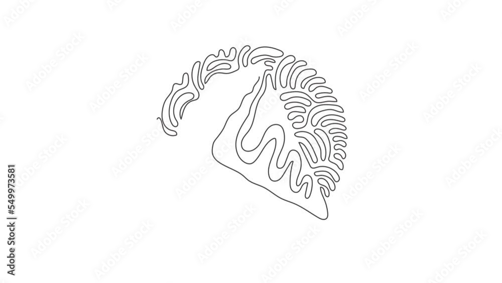 Self drawing animation of single one line draw crepes with bananas and ...