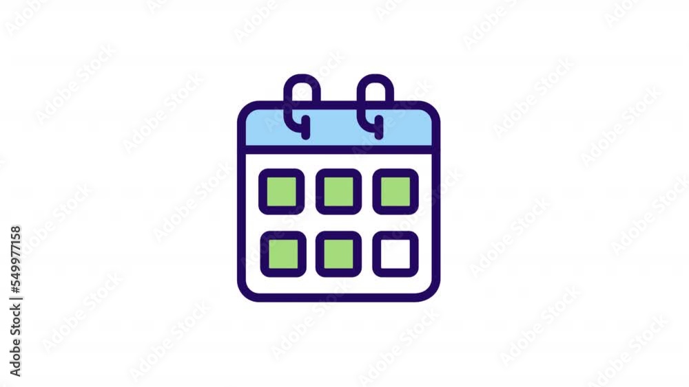 Animated regular payment color icon. Calendar with schedule. Automatic ...