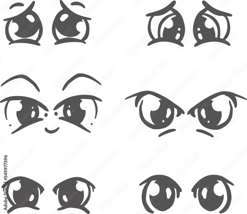 Collection of Funny Cartoon Eyes Icon Logo Ideas Set in Vector Stock ...