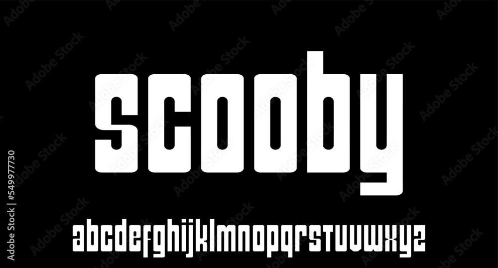 scooby lowercase funny display font typeface vector font Stock Vector ...