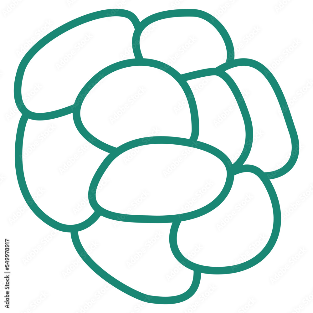 Simple outline modern turquoise human fat cells icon. Minimal vector ...