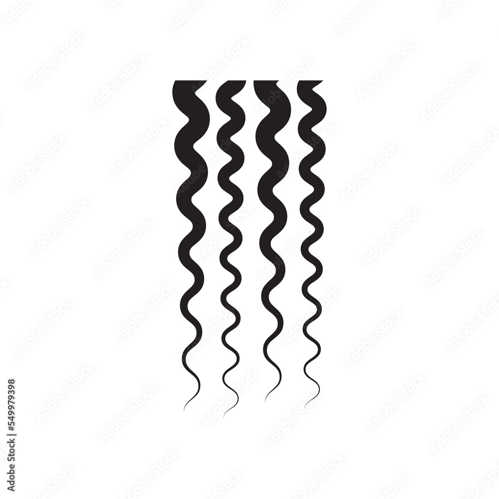 curly hair icon. Simple outline curly hair icon. On white background ...
