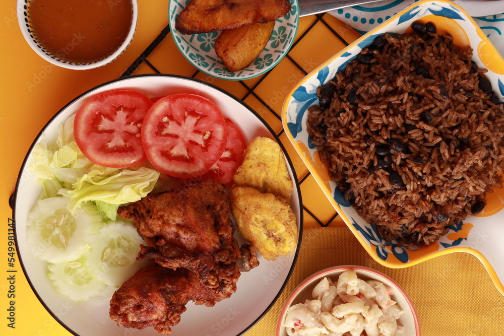plato de comida tipica dominicana Stock Photo | Adobe Stock