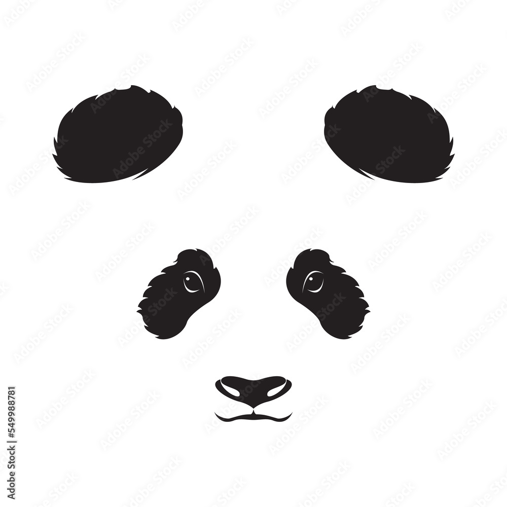 Panda face design isolated on transparent background. Wild Animals ...