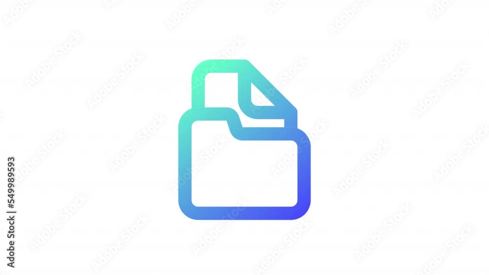 Animated folder gradient ui icon. Digital storage. Files archive ...