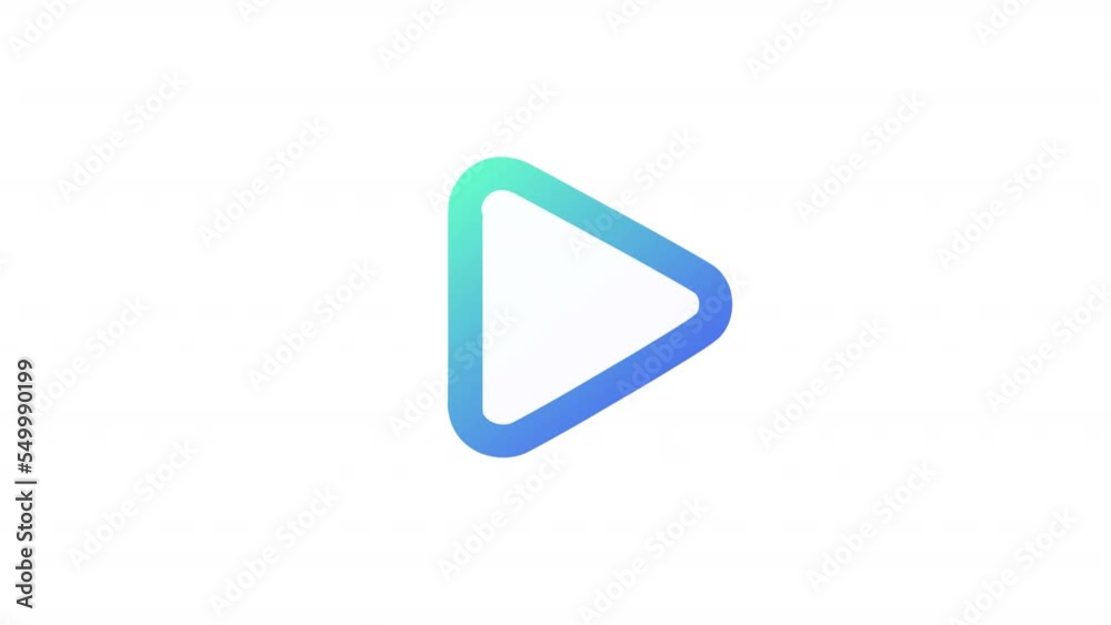 Animated play gradient ui icon. Multimedia player control. Seamless loop HD video with alpha ...