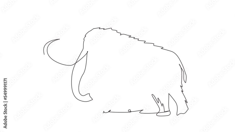 Vidéo Stock Self drawing animation of single line draw mammoth business ...