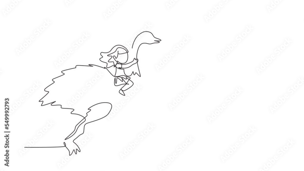 Vidéo Stock Animated self drawing of continuous one line draw happy ...