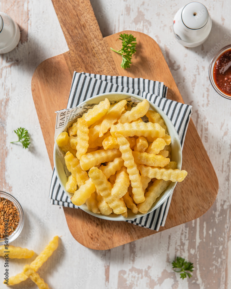 French Fries with Crinkles, Crinkle Fries, Fries with Crinkle Cut Stock ...
