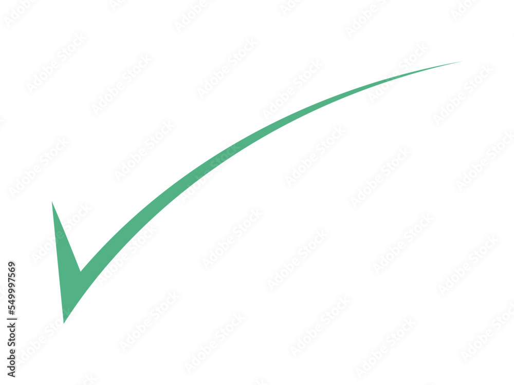 Check mark icon. Soft green tick symbol, vector illustration isolated ...