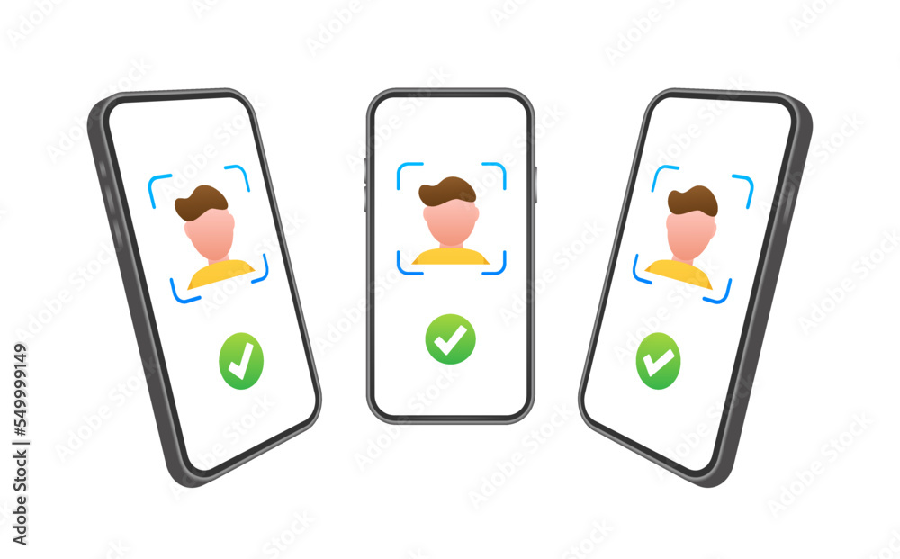 Face recognition concept design. Can use for web banner, infographics ...