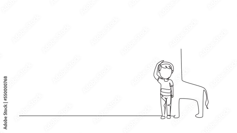 Stockvideon Animated self drawing of single continuous line draw little ...