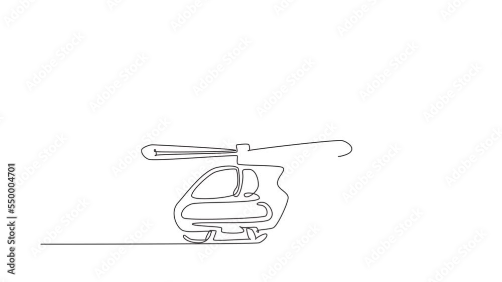 Animated self drawing of continuous one line draw toy helicopter ...