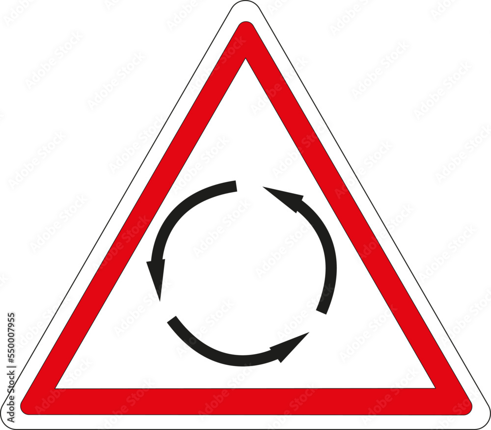 Panneau de signalisation français : Carrefour à sens giratoire Stock ...