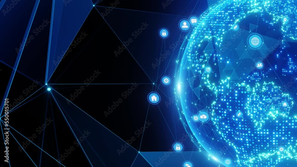 4K Resolution, Digital Connected Network Background with copy space ...