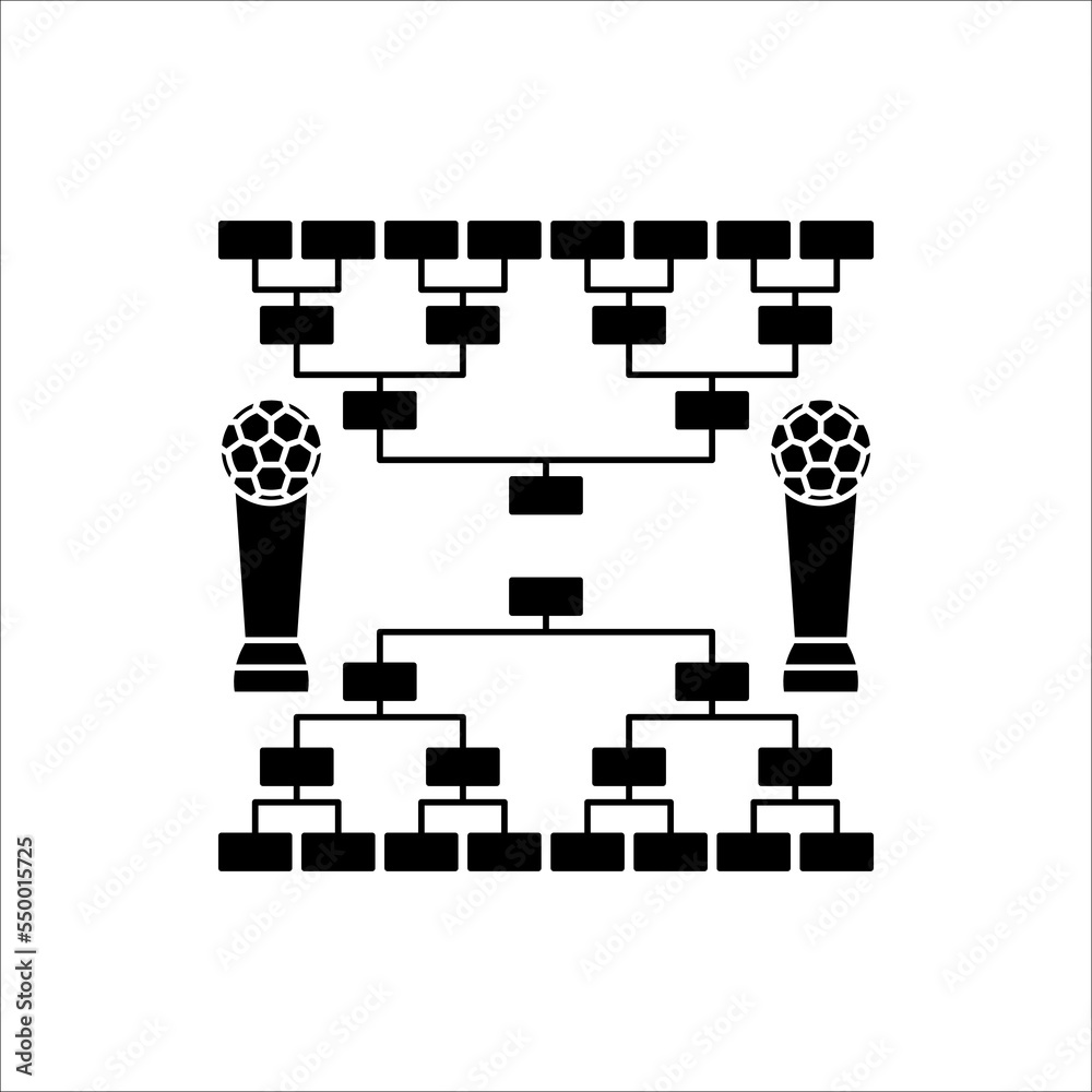 Tournament bracket icon. Outline league table vector icon on white ...