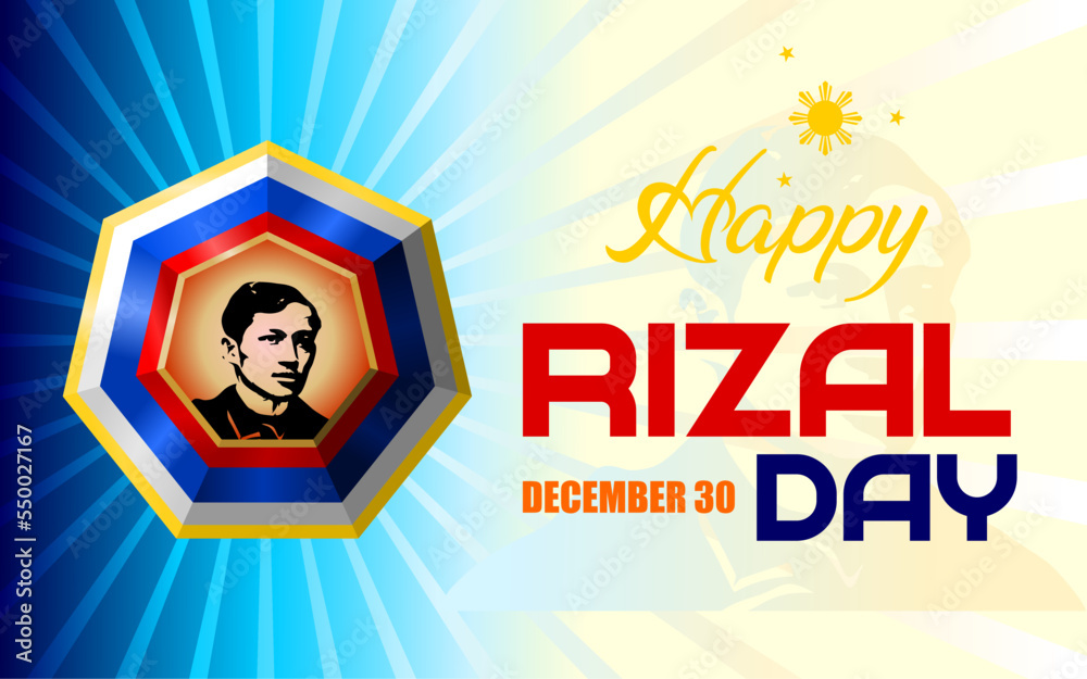 Happy Rizal Day greeting card. vector illustration for poster and ...