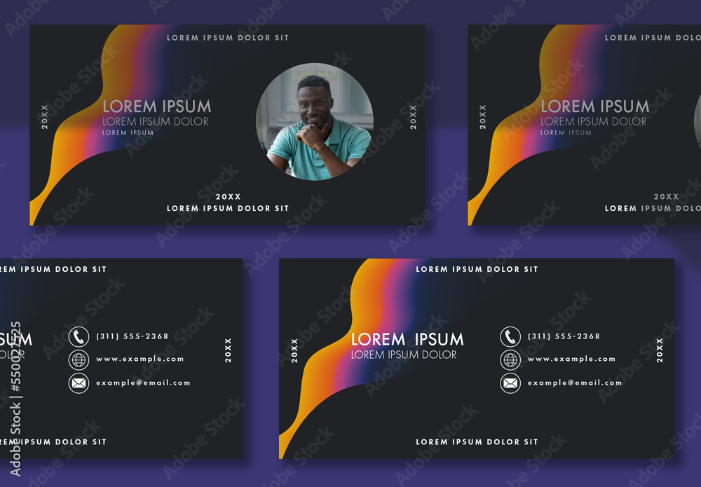 Black Email Signature with Colour Fade Design Stock Template | Adobe Stock