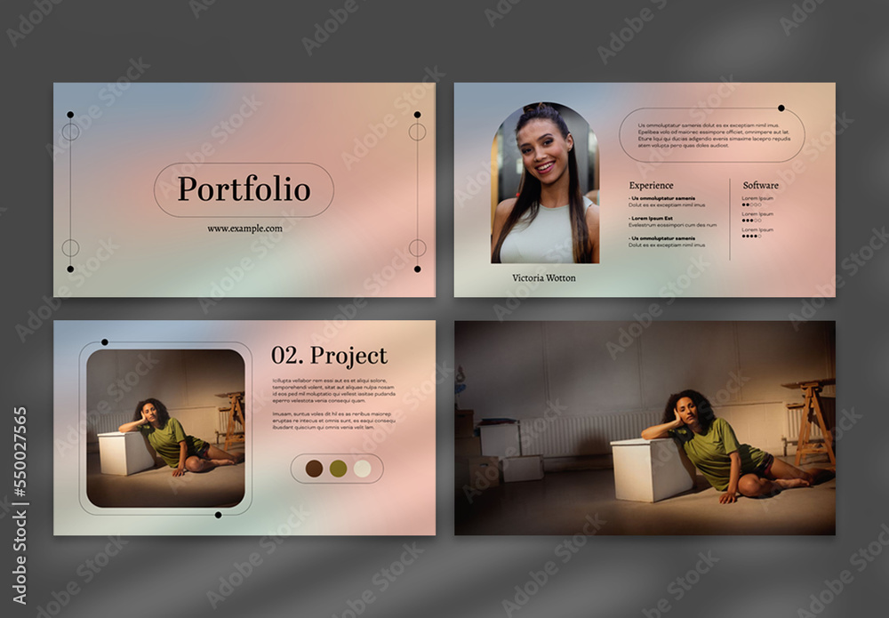 Multicolored Gradient Portfolio Stock Template | Adobe Stock