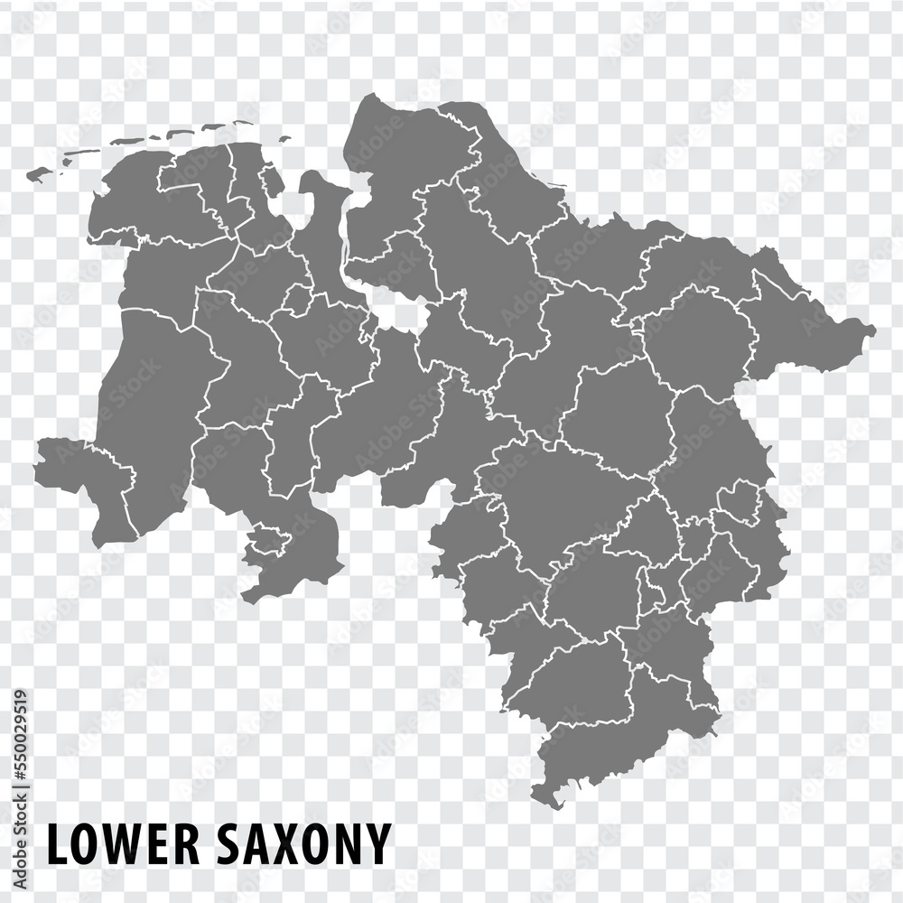 Map State of Lower Saxony on transparent background. Lower Saxony map ...