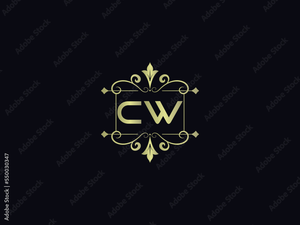 Initials CW wc Simple Logo, Letter Cw Luxury Unique Logo Design Stock ...