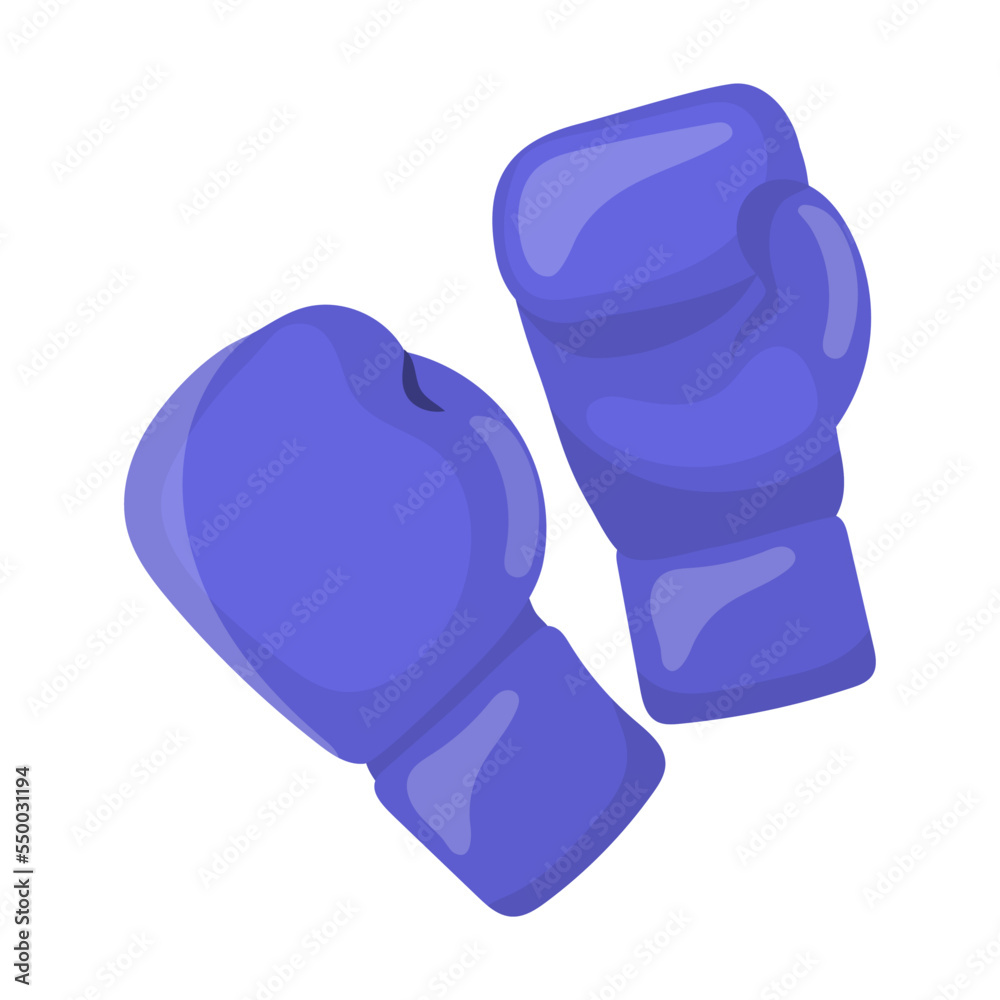 Sport blue boxing gloves cartoon vector. Boxing, sport vector ...
