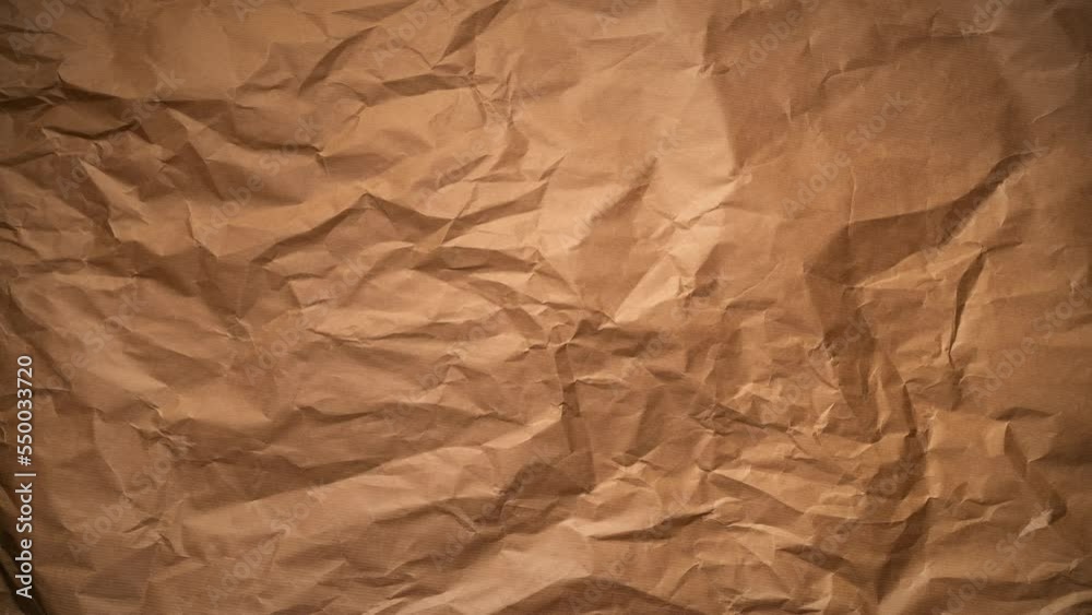 Brown, crumpled paper stop motion animation background Stock Video ...