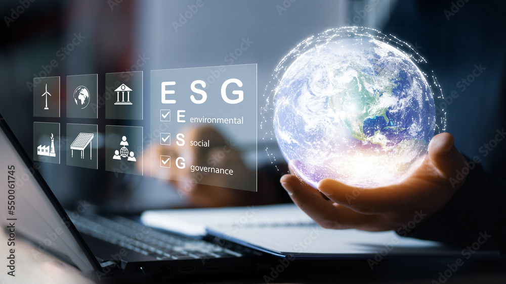 ESG environmental social governance business strategy investing concept ...