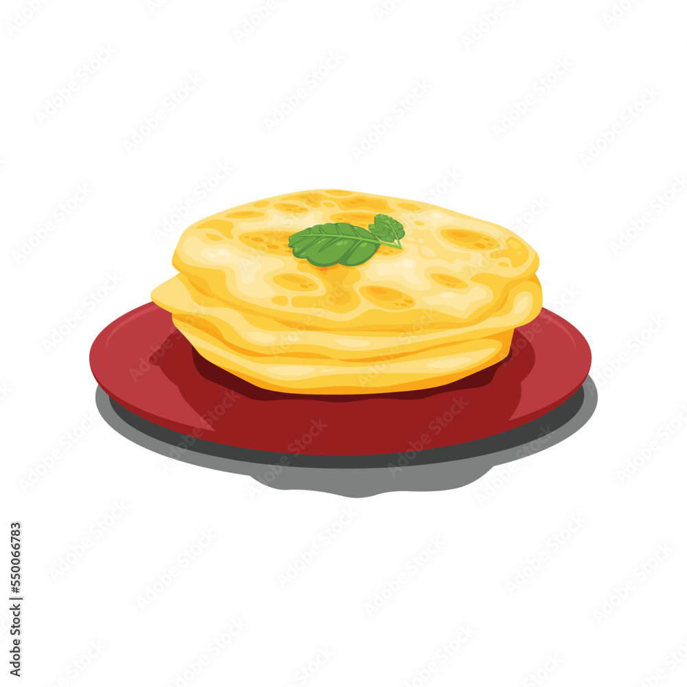 Paratha background. Design with cartoon style. Stock Vector | Adobe Stock