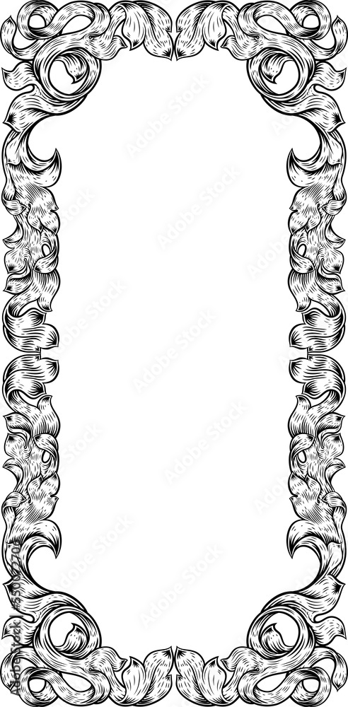Filigree Heraldry Leaf Pattern Floral Border Frame Stock Illustration ...