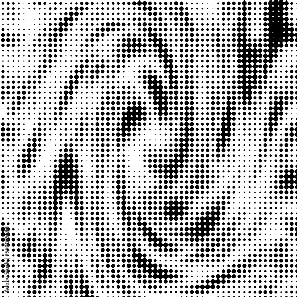 Monochrome twisted dotty background. Abstract halftone pattern. Digital ...