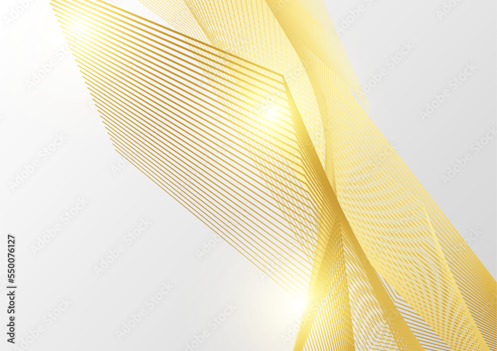 Abstract luxury gold and white background with line, wave, and shiny ...