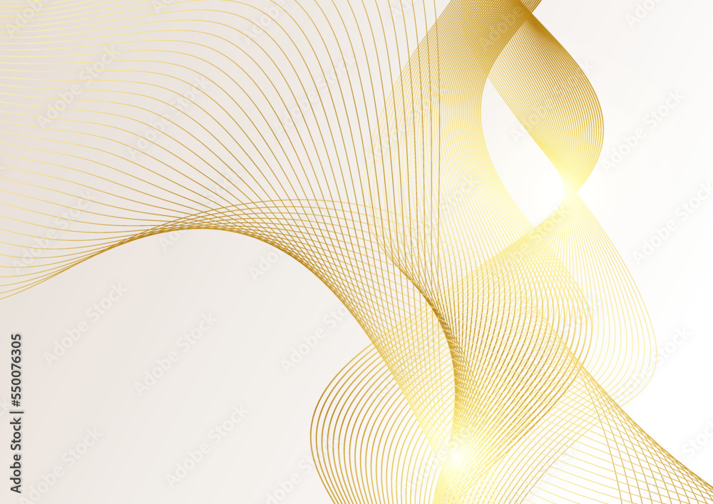 Abstract luxury gold and white background with line, wave, and shiny ...