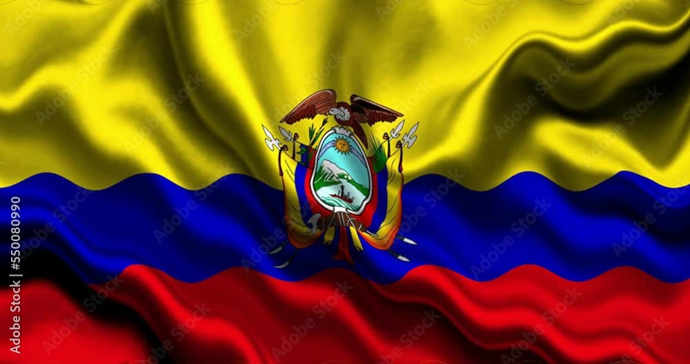 Ecuador flag-waving animation Full 4K (4096 x 2160) Realistic Ecuador ...