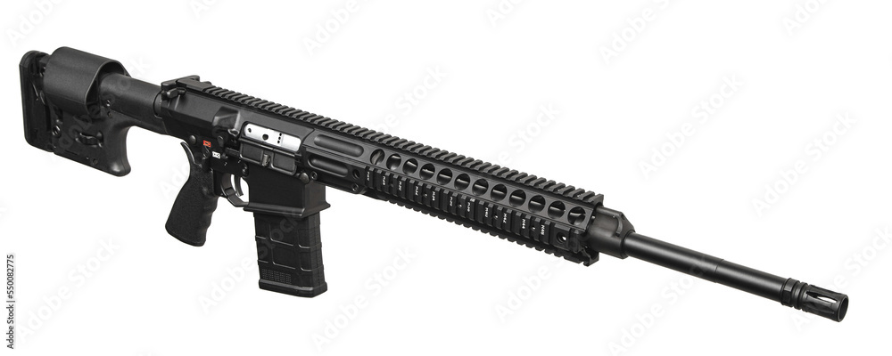 Modern automatic rifle isolated on white background. Weapons for police ...