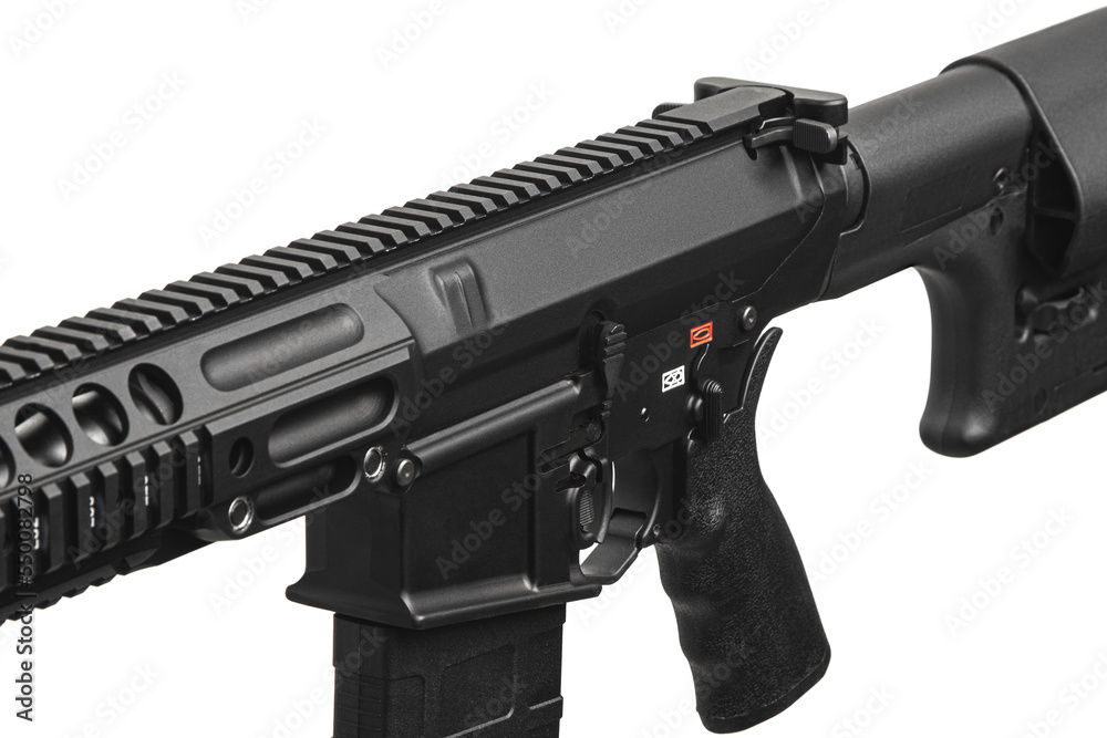 Modern automatic rifle isolated on white background. Weapons for police ...