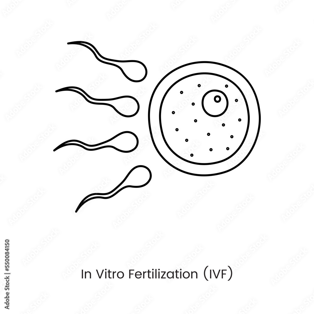 The egg is unfertilized and the sperm are an icon line in the vector ...